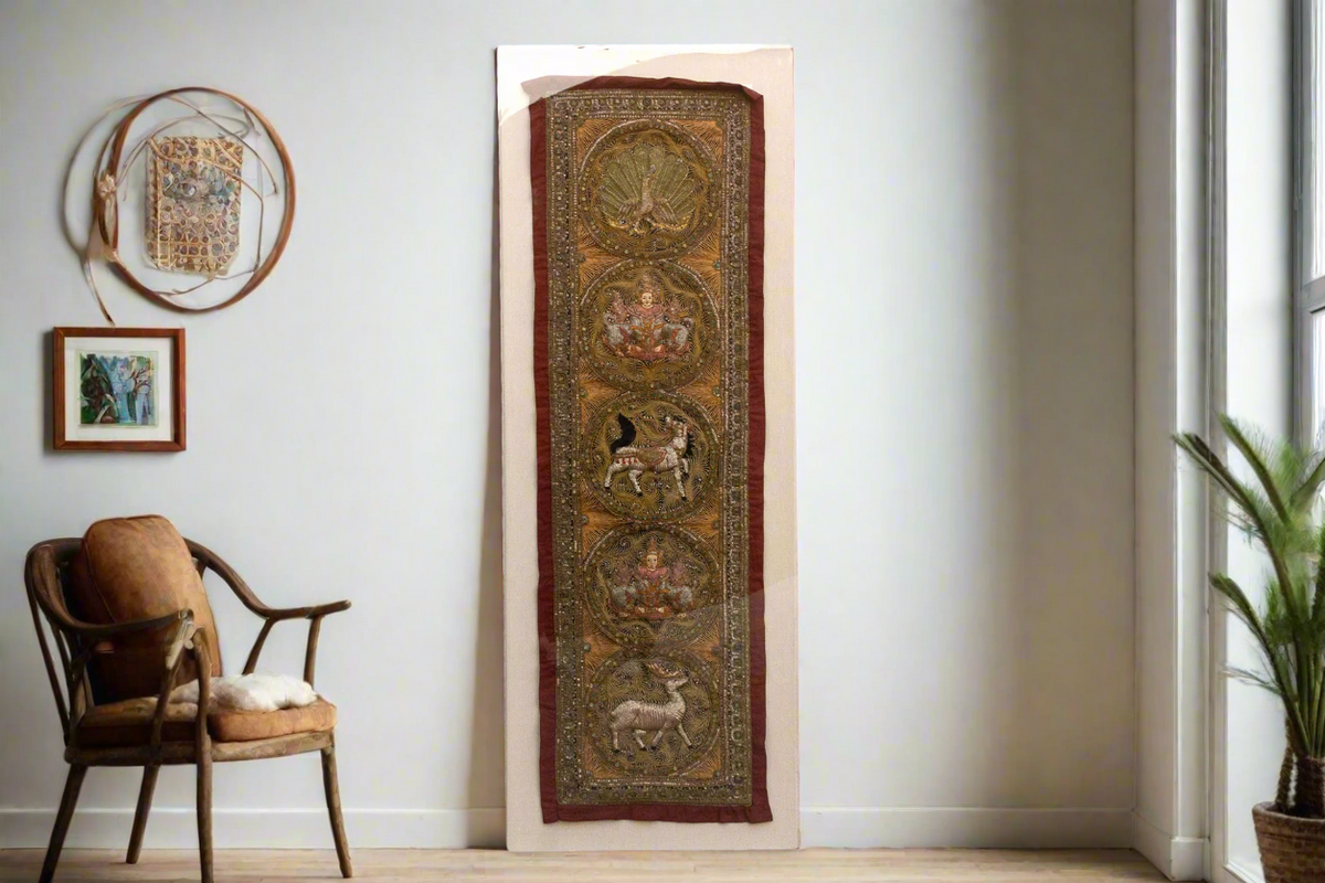 Antique Southeast Asian Golden Tapestry– DE-COR | Globally Inspired