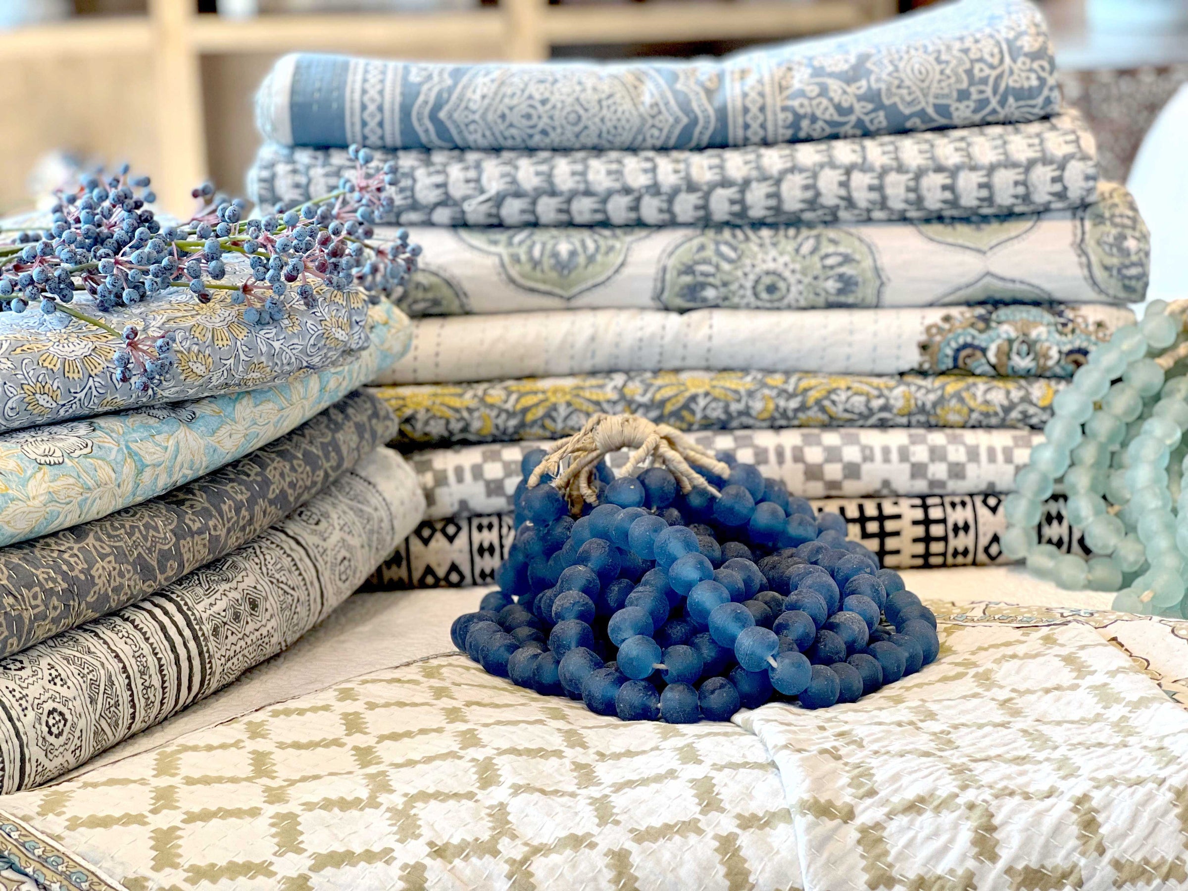 Block Print Cotton Indian Blankets– DE-COR | Globally Inspired