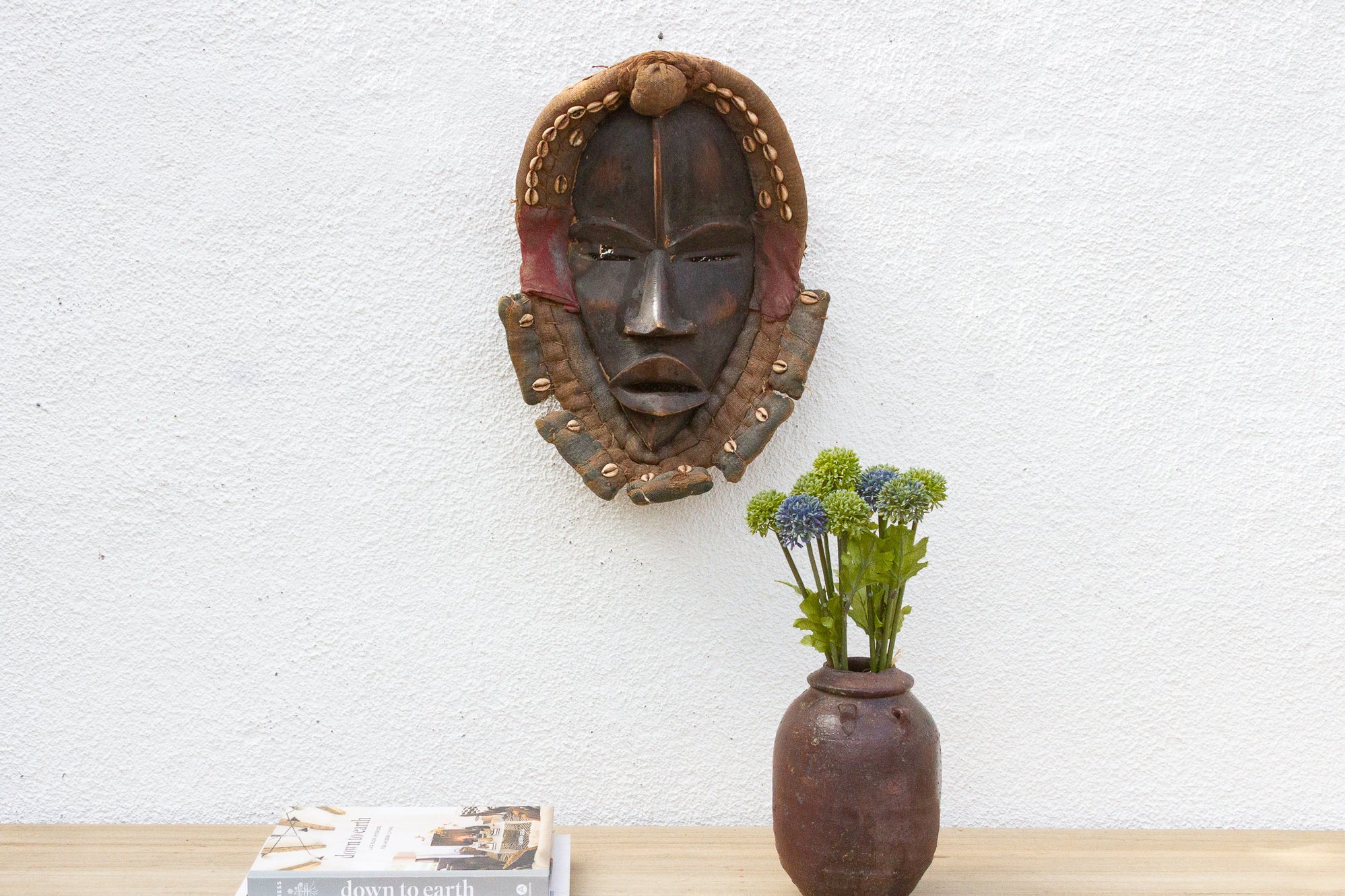 Enigmatic African Mask Wall art with Cowrie Shells– DE-COR | Globally ...
