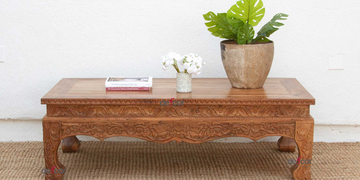 Heavily Carved Opium Coffee Table– DE-COR | Globally Inspired