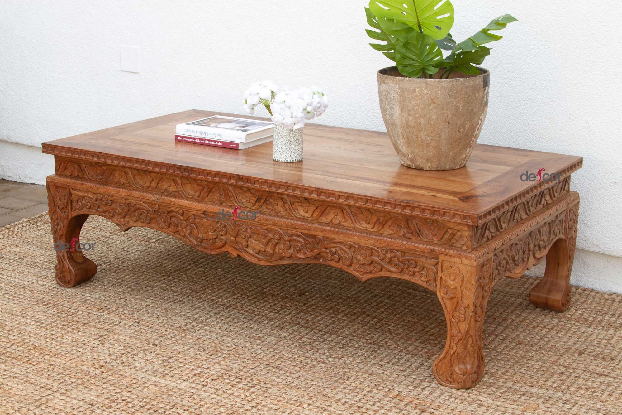 Heavily Carved Opium Coffee Table– DE-COR | Globally Inspired