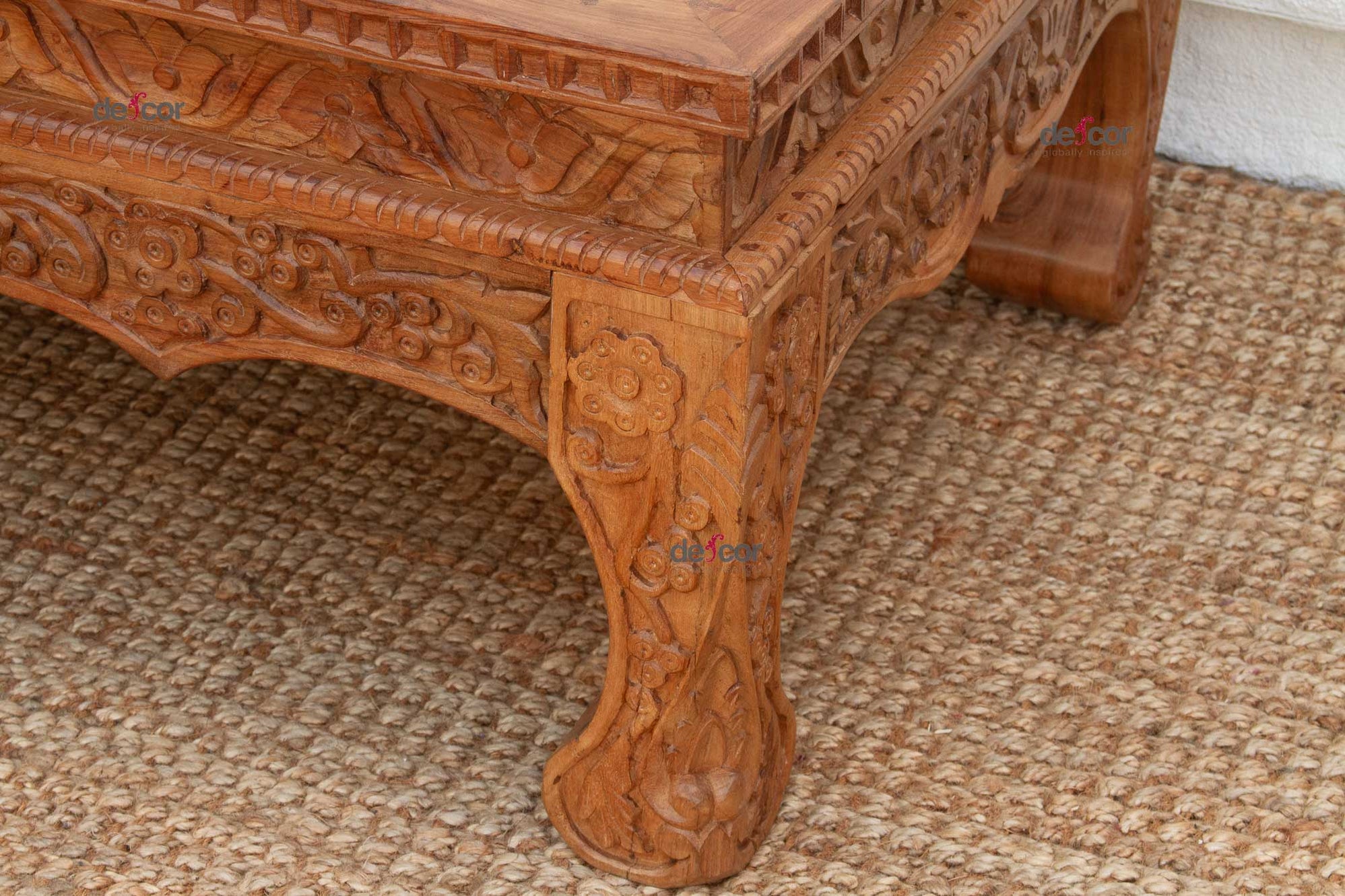 Heavily Carved Opium Coffee Table– DE-COR | Globally Inspired