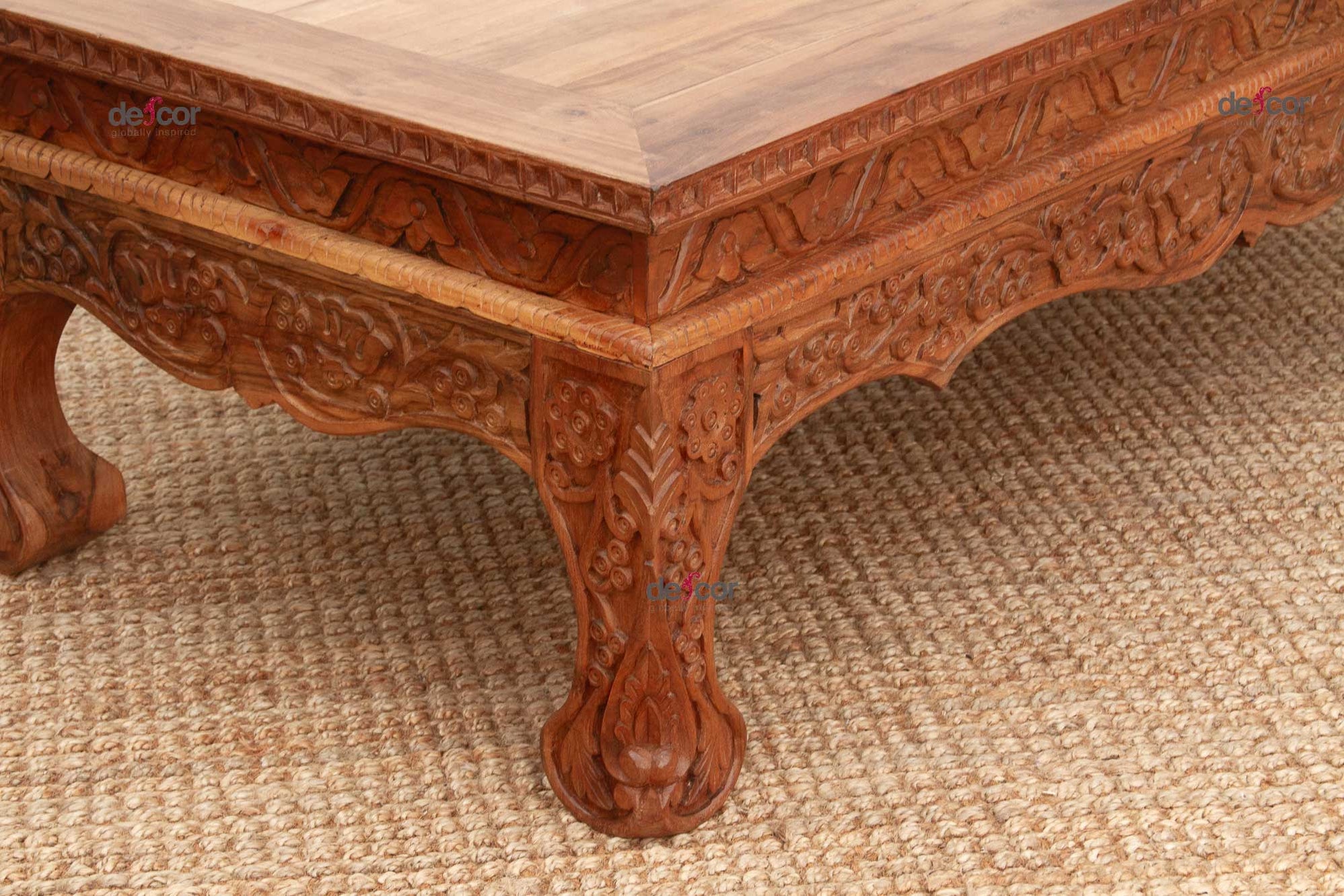 Heavily Carved Opium Coffee Table– DE-COR | Globally Inspired