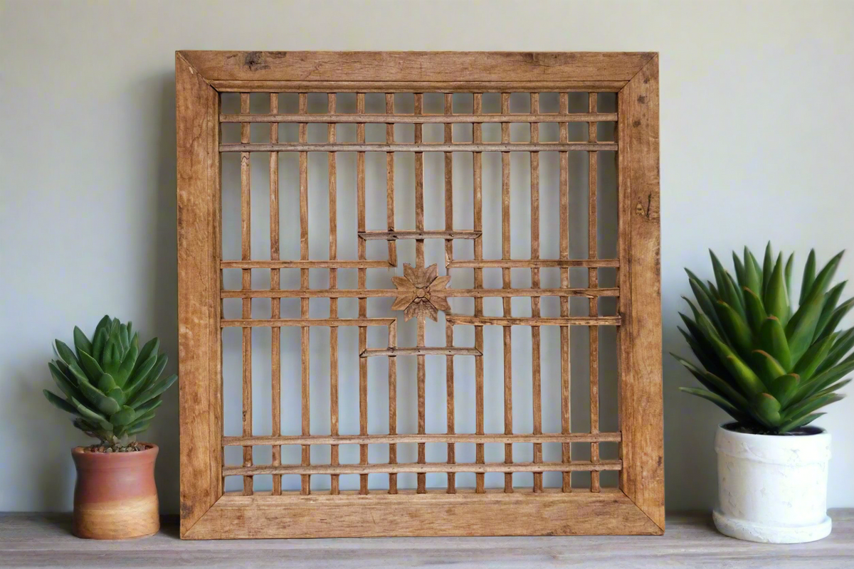 Keiko Antique Asian Lattice Panel– DE-COR | Globally Inspired