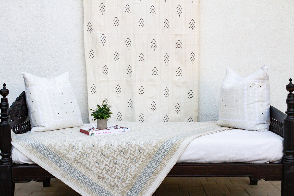 Urban Bloom Block Printed Coverlet– DE-COR | Globally Inspired