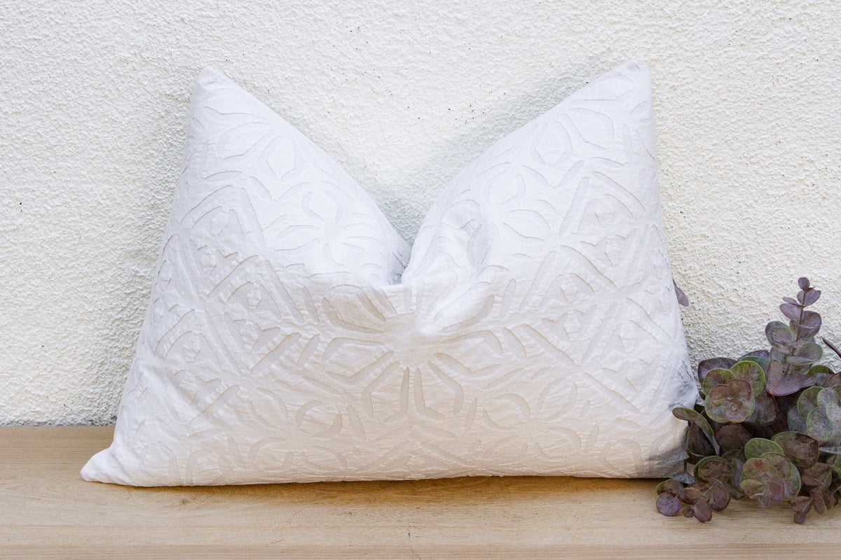 Morning Dew Lumbar Applique Pillow Cover (Trade)– DE-COR | Globally ...