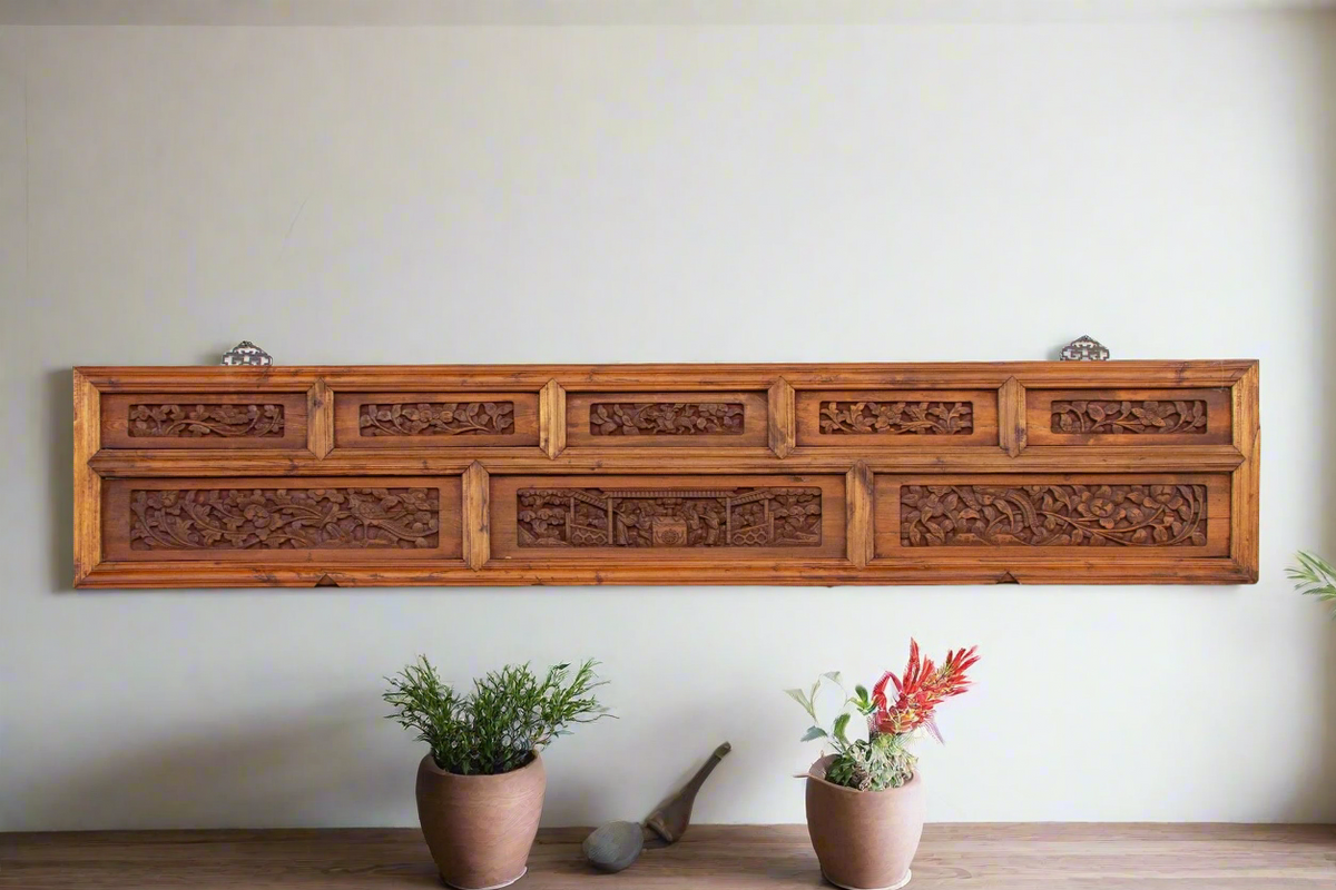 Antique Finely Carved Chinese Panel– DE-COR | Globally Inspired