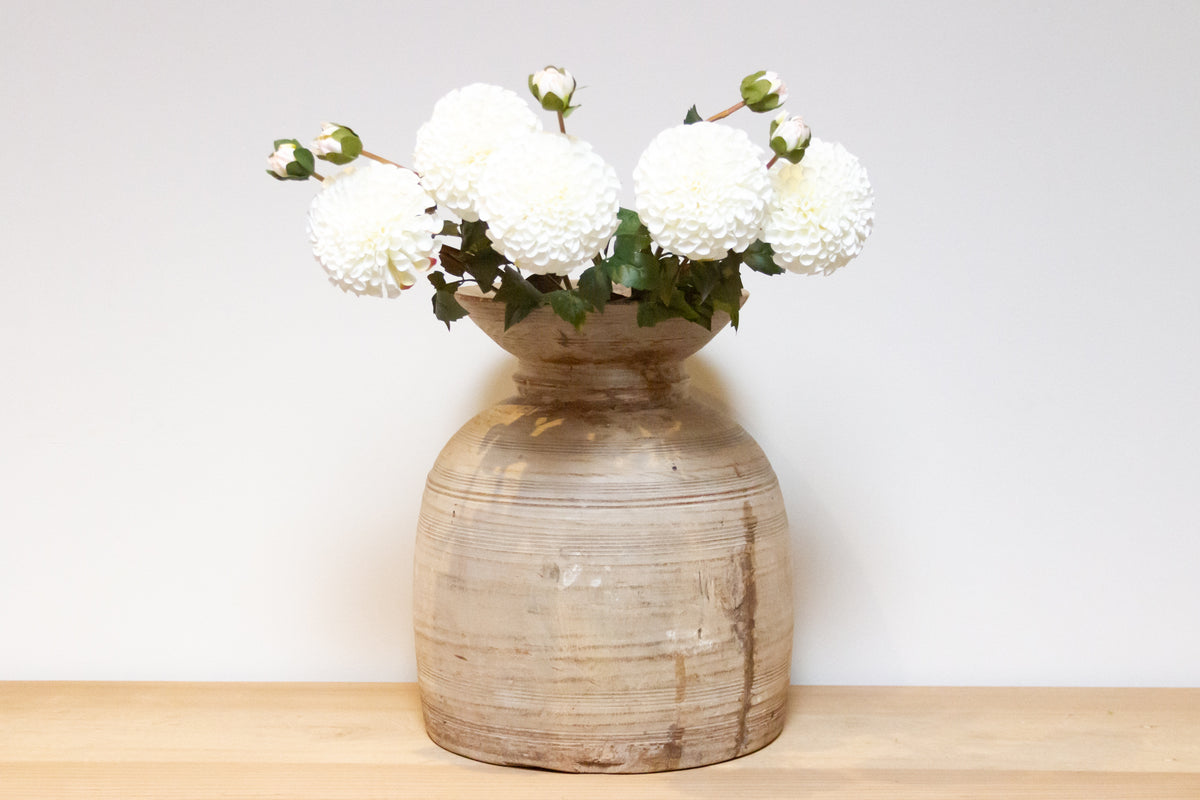 Tall Farmhouse Oxidized Wooden Pot– DE-COR | Globally Inspired
