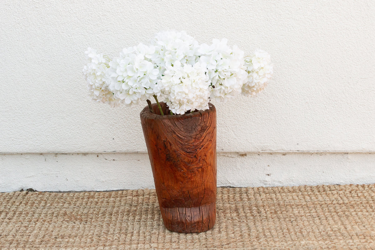 Rustic Antique Chinese Mortar, Carved Wood Planter– DE-COR | Globally ...