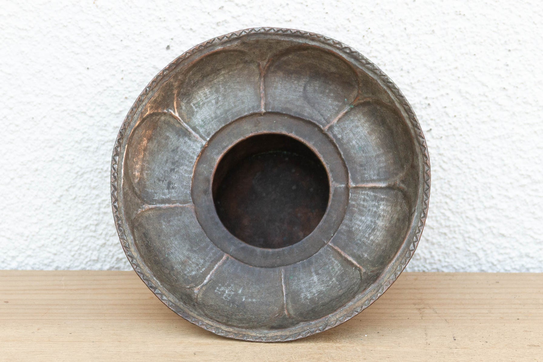 Antique Indian Hammered Copper Vessel | Flared Rim Pikdan | De-cor– DE ...