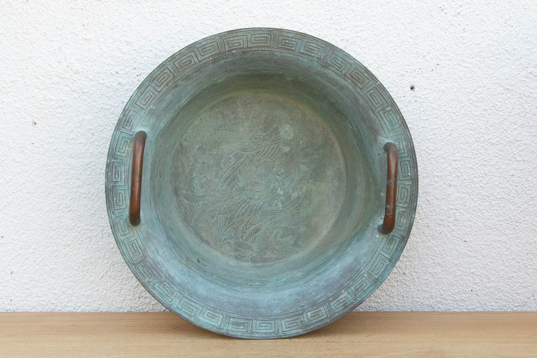 Large Antique Chinese Bronze Basin (18") | Verdigris Dragon Bowl– DE ...