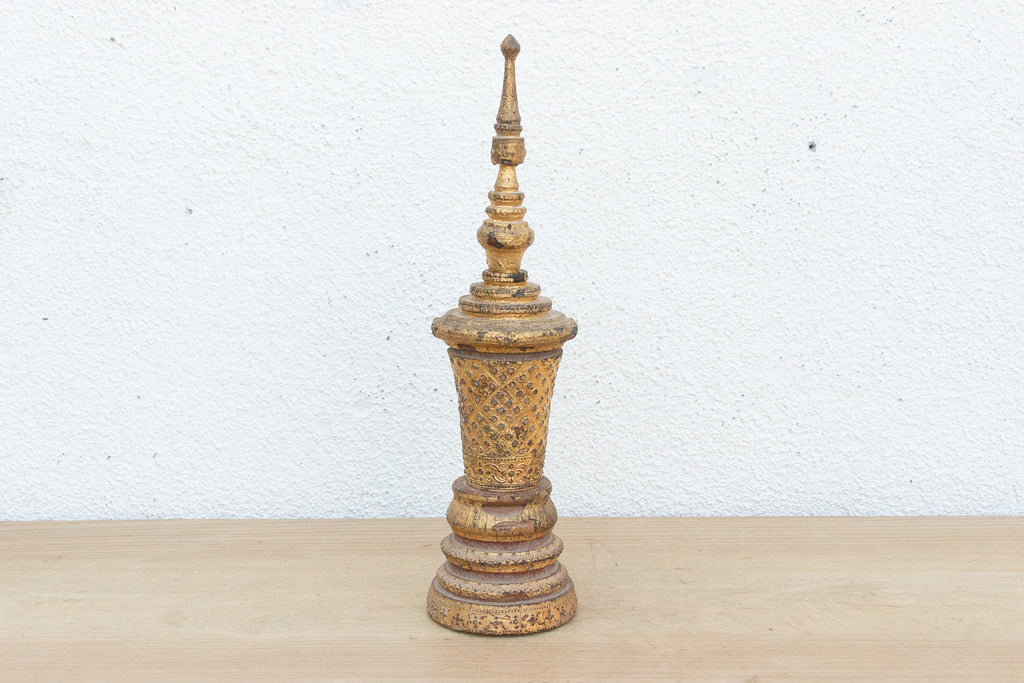Antique Burmese Gold Giltwood Finial | Thayo Work Stupa (18.5")– DE-COR ...
