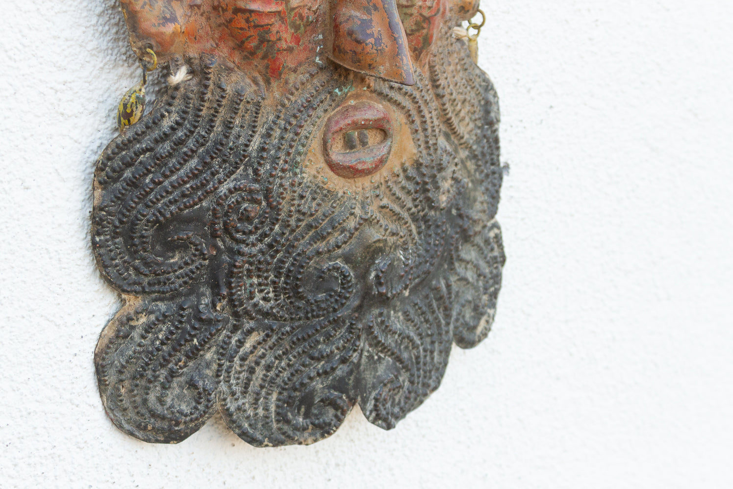 Vintage Mexican Metal Folk Art Mask | Bearded Man with Skull– DE-COR ...