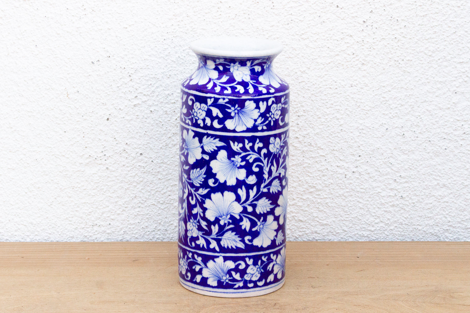 Blue & White Jaipur Blue Pottery Vase | Hand-Painted Indian Decor (12 ...