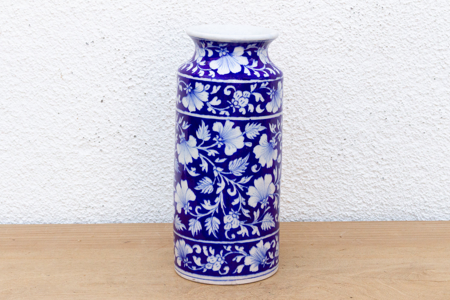 Blue & White Jaipur Blue Pottery Vase | Hand-Painted Indian Decor (12 ...