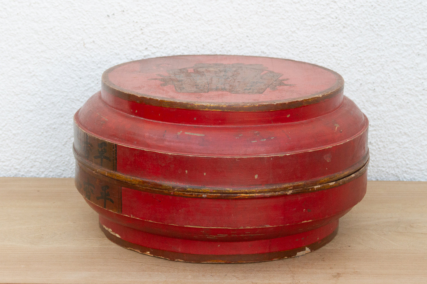Antique Chinese Red Lacquer Round Box | Tea Carrier (16")– DE-COR ...