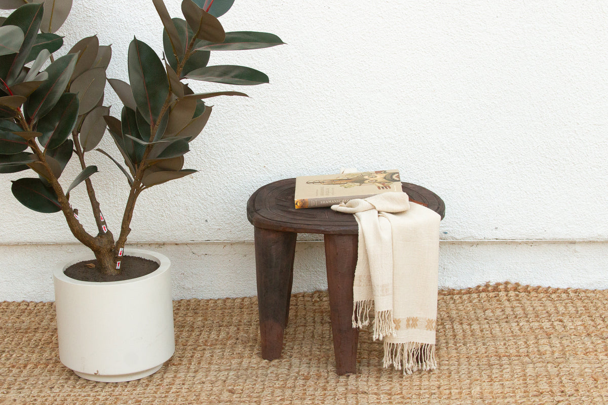 Small Solid Wood Carved Nupe Table– DE-COR | Globally Inspired