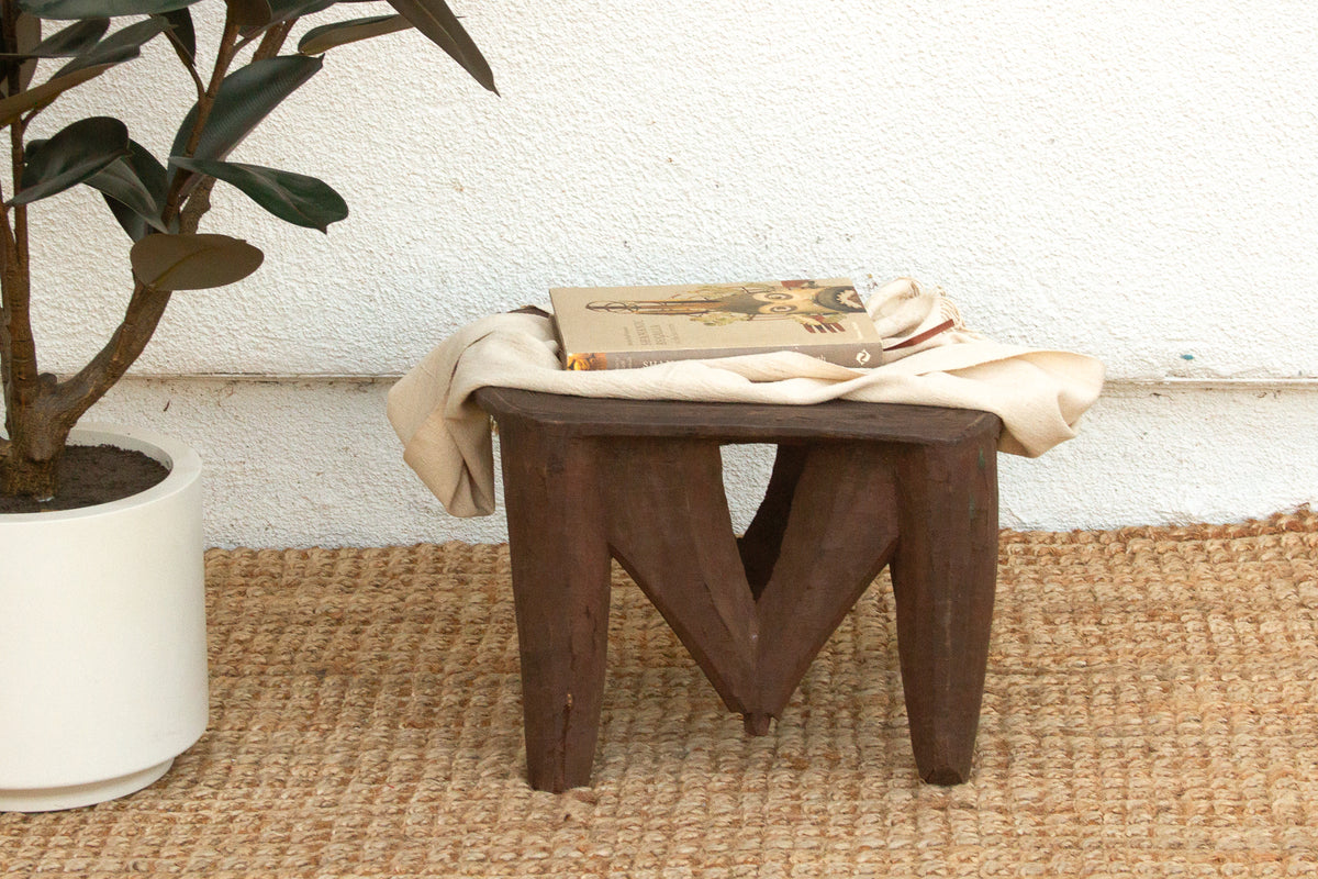 "M" Shaped Legs Rustic Nupe Table– DE-COR | Globally Inspired