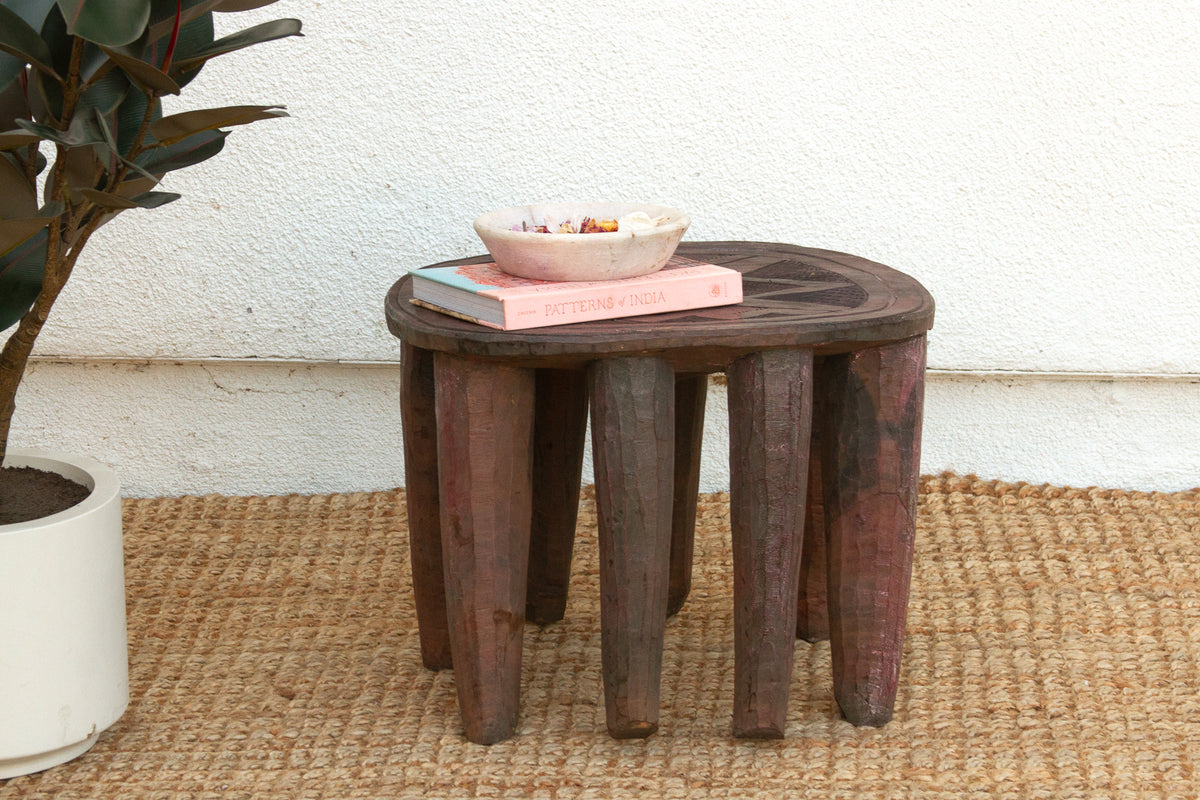 Vintage Biophilic Style Carved African Table– DE-COR | Globally Inspired