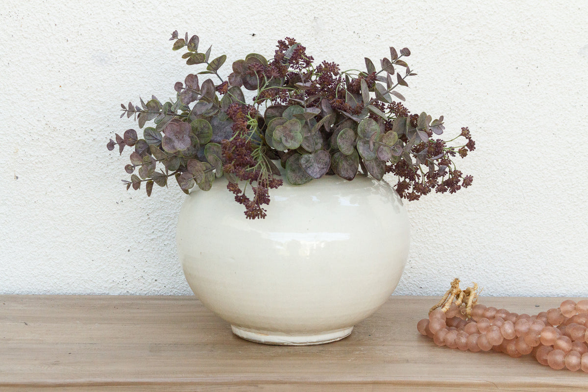Large Zen Inspired White Glaze Pot– DE-COR | Globally Inspired