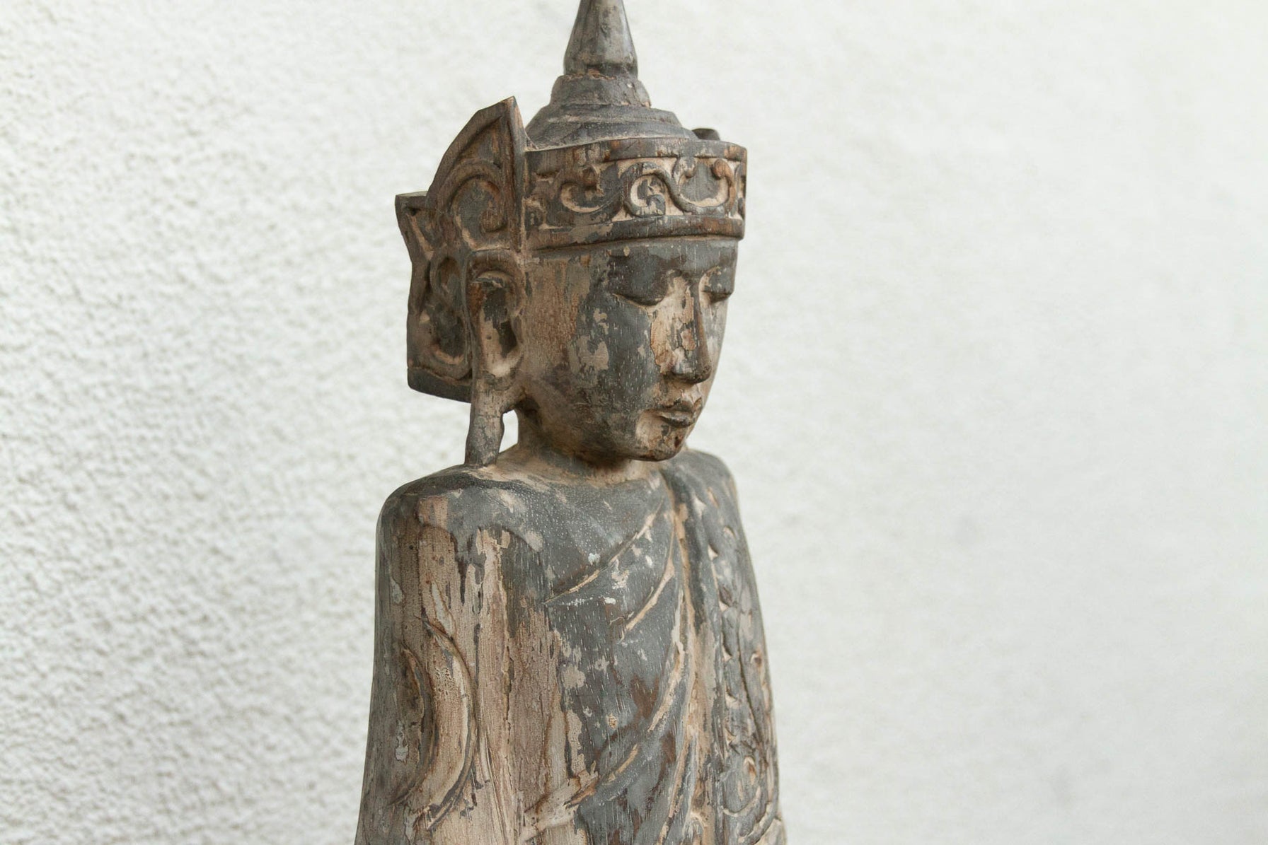 Antique Burmese Carved Wood Standing Figure | 29-Inch Spirit Statue– DE ...