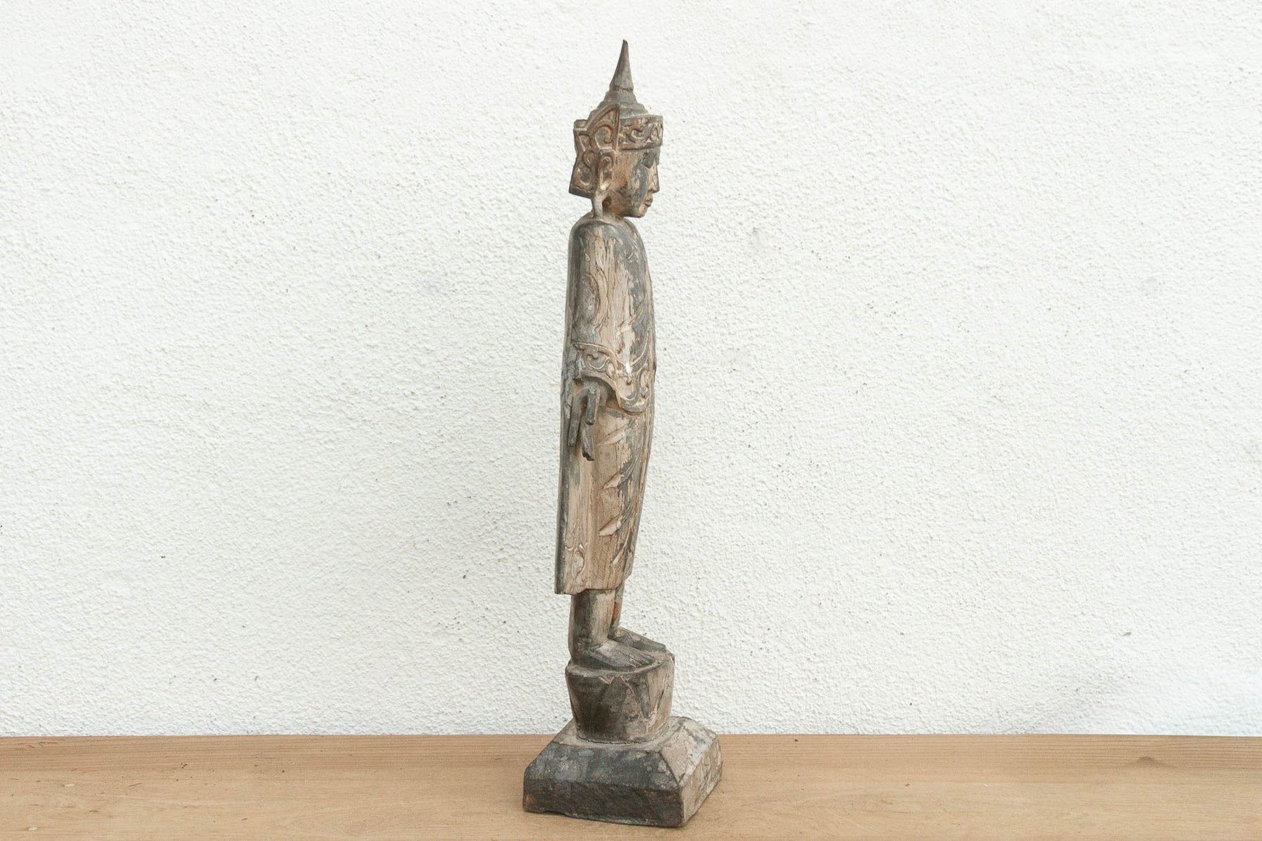 Antique Burmese Carved Wood Standing Figure | 29-Inch Spirit Statue– DE ...