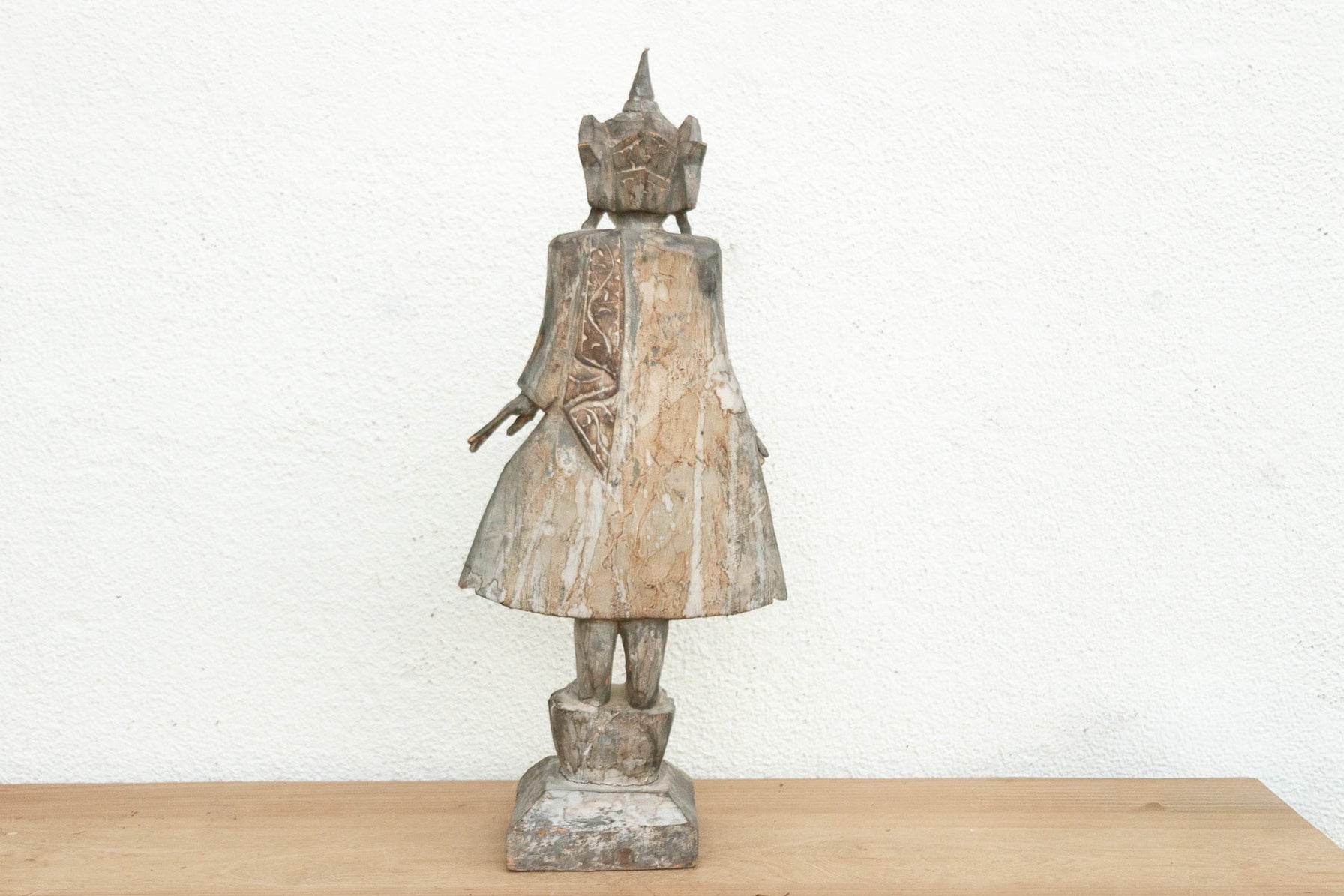 Antique Burmese Carved Wood Standing Figure | 29-Inch Spirit Statue– DE ...