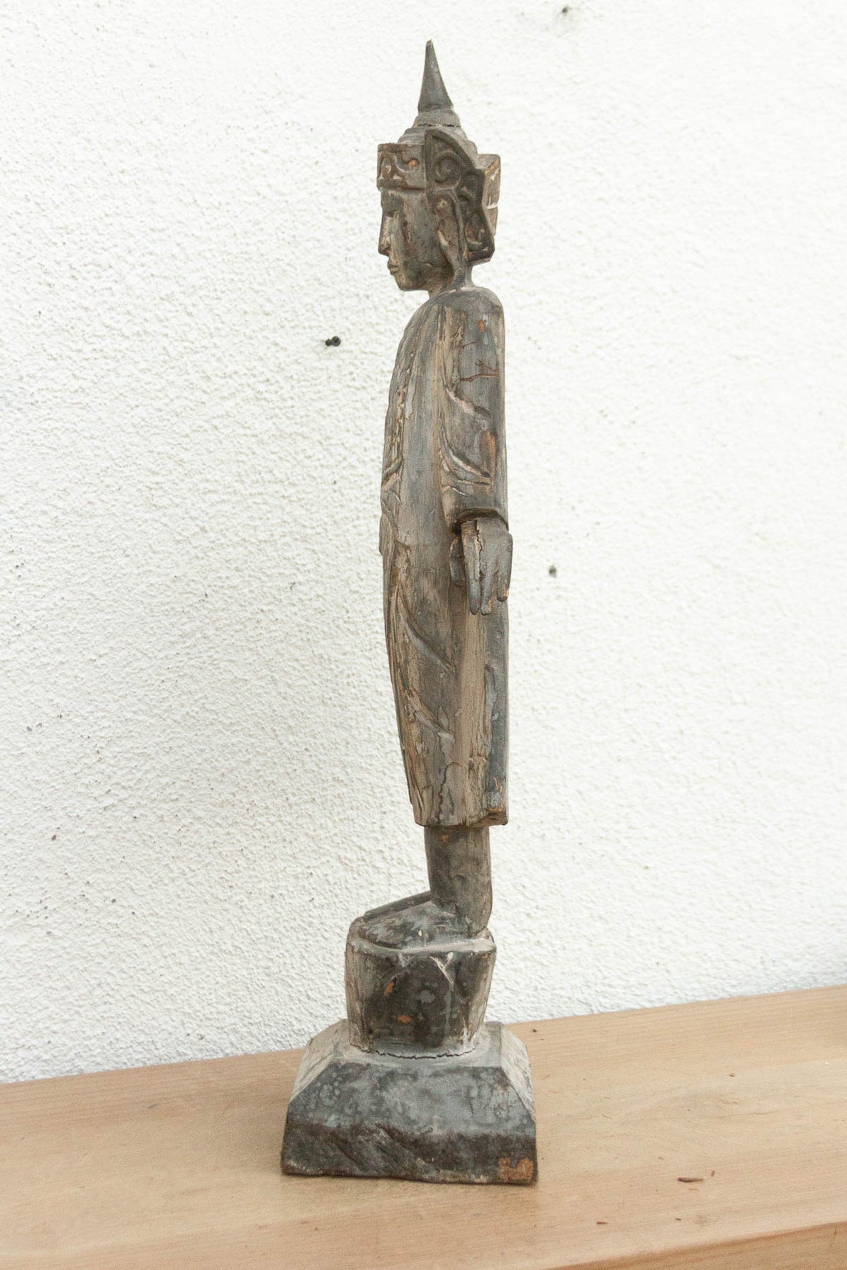 Antique Burmese Carved Wood Standing Figure | 29-Inch Spirit Statue– DE ...