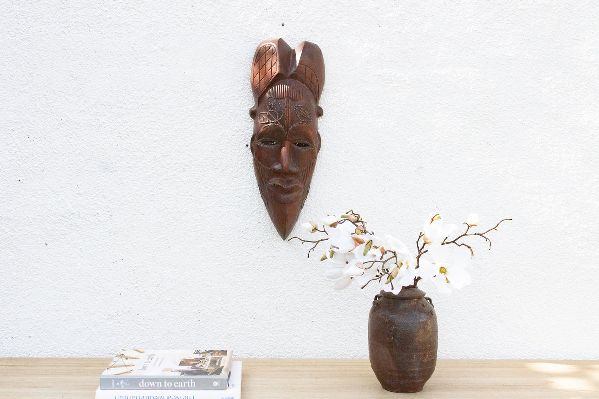 Carved Wooden African Mask Wall Art– DE-COR | Globally Inspired