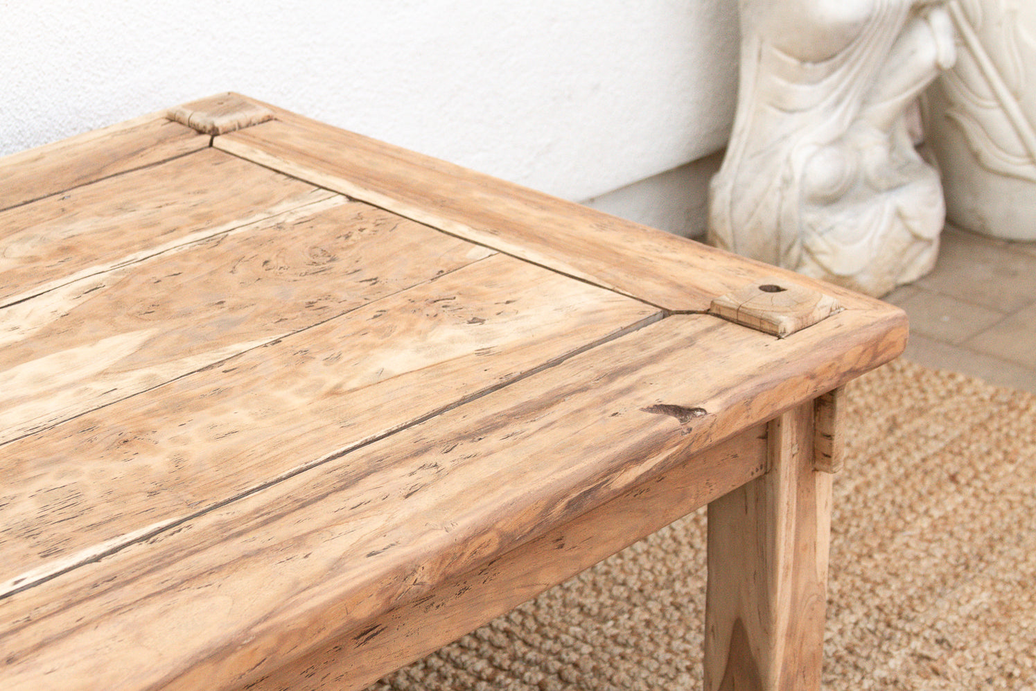 Primitive Reclaimed Teak Coffee Table | Raw Wood Square Table– DE-COR ...
