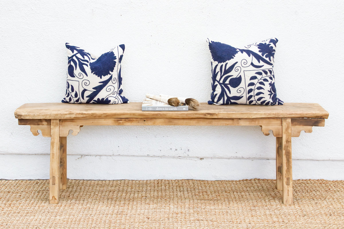 Oriental Calm, Bleached Wood Asian Bench– DE-COR | Globally Inspired