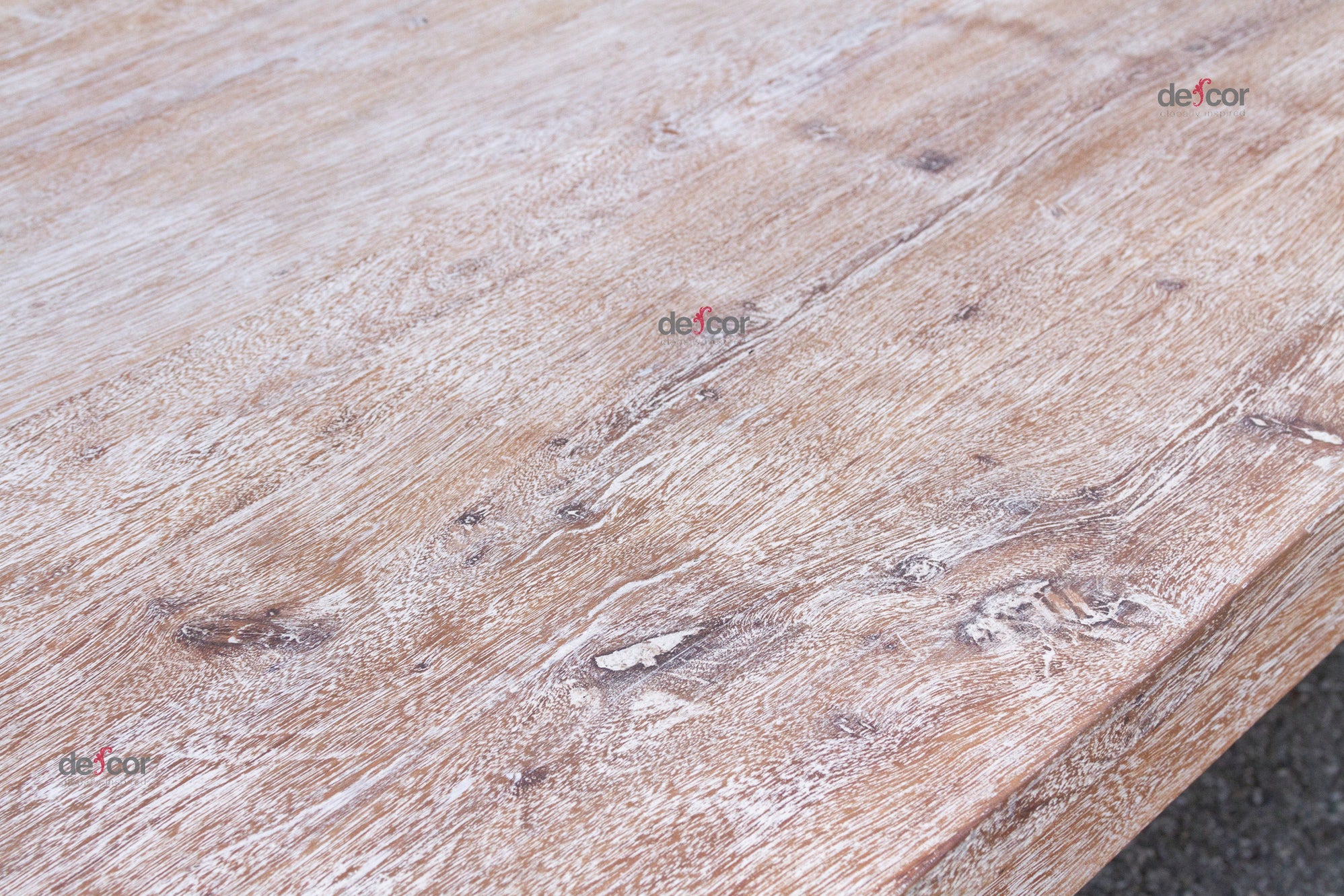 Large Whitewash Rustic Modern Parson Dining Table