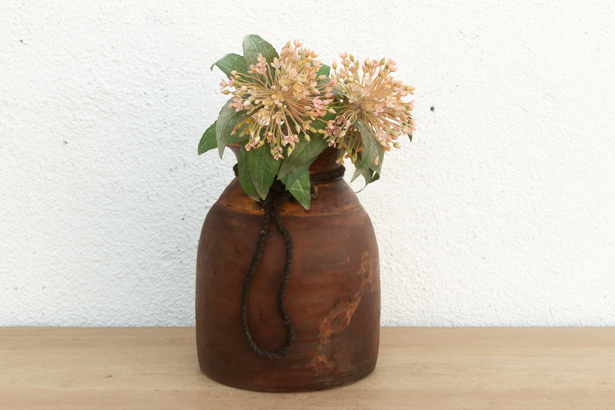 Heavy Rustic Wood Milk Pot | Wooden Vase with Rope Detail– DE-COR ...