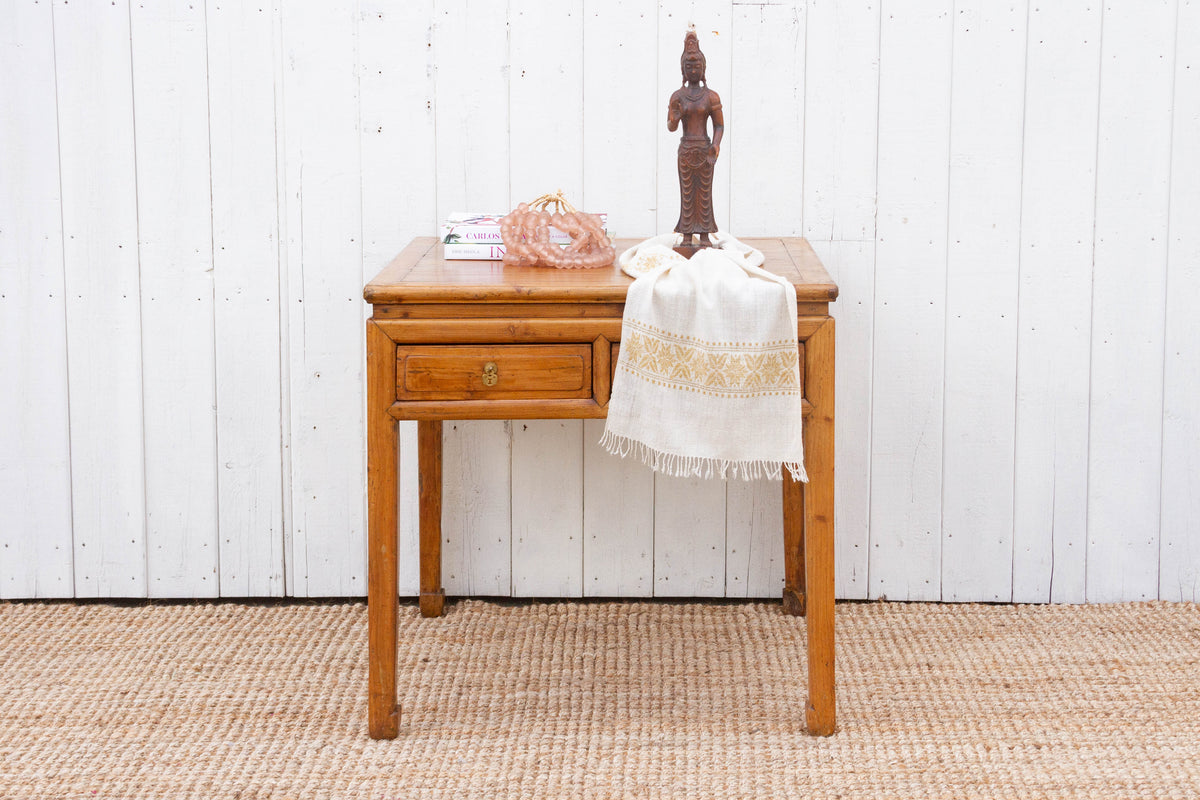 19th Century Bleached Wood Square Center Table– DE-COR | Globally Inspired