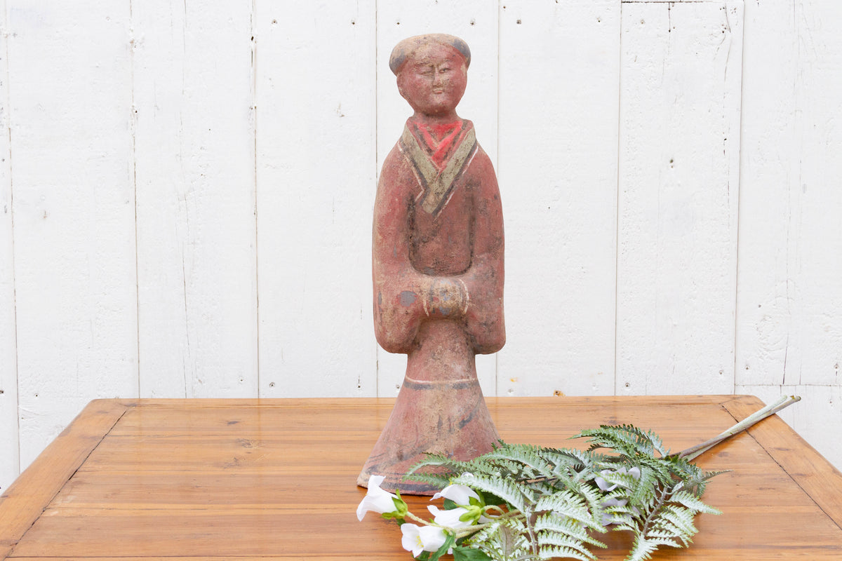 Tall Painted Chinese Pottery Figure– DE-COR | Globally Inspired