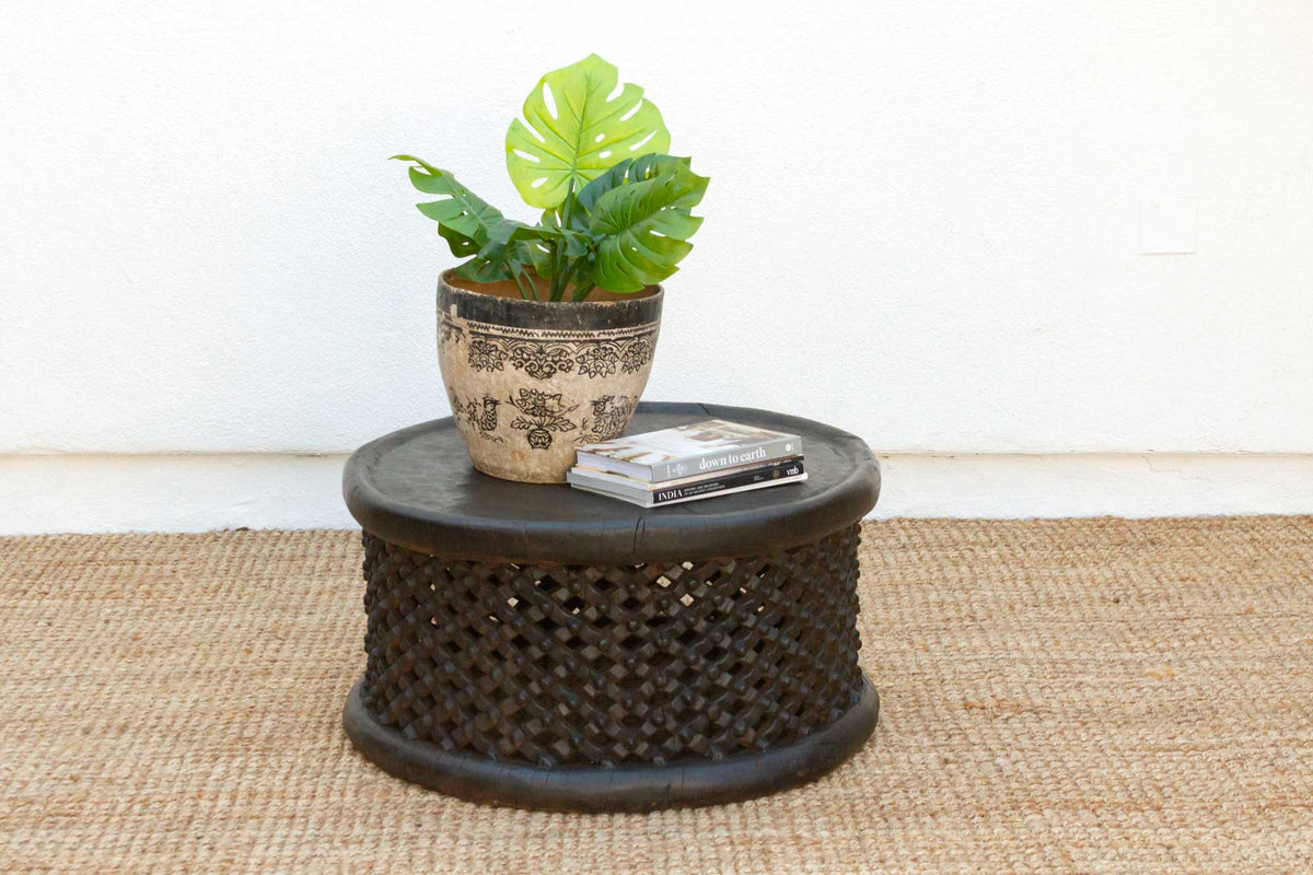 Finely Carved African Round Coffee Table– DE-COR | Globally Inspired