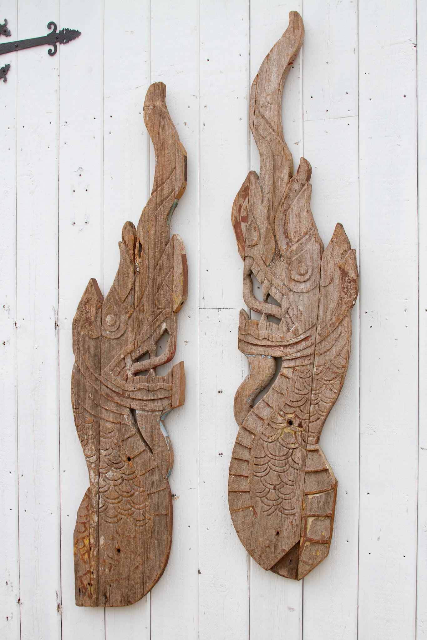 Pair of 18th Century Carved Thai Naga Panels– DE-COR | Globally Inspired