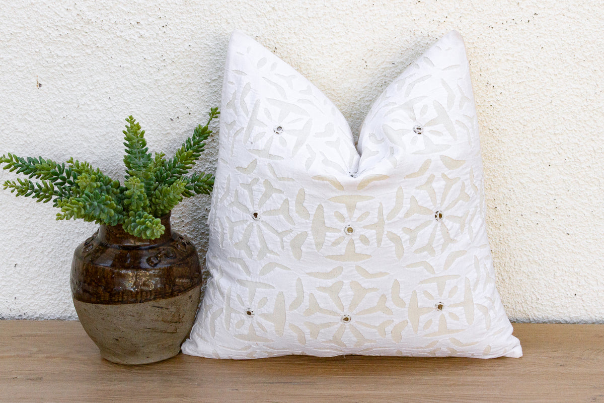 Chandani Phool Applique Pillow Cover (Trade)– DE-COR | Globally Inspired