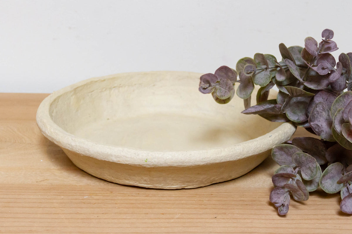 12" Natural White Paper Mache Plate– DE-COR | Globally Inspired