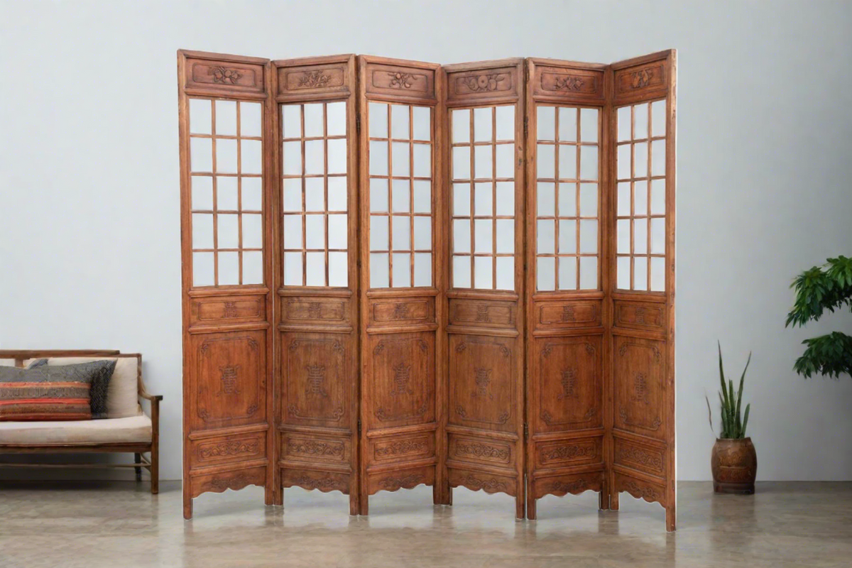 Set of 6, Antique Very Tall Lattice Screen– DE-COR | Globally Inspired