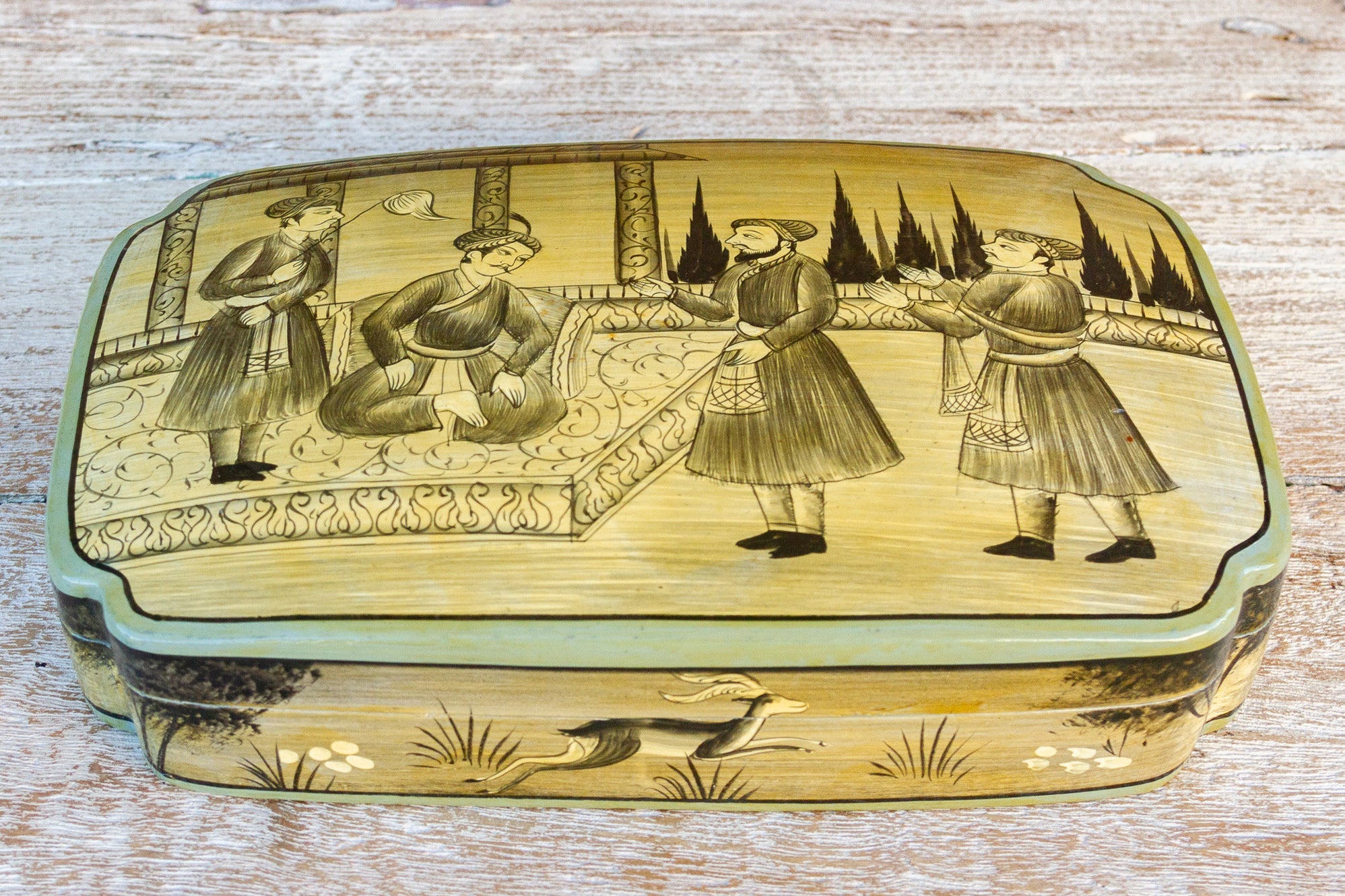 Kashmiri Hand Painted Mughal Box