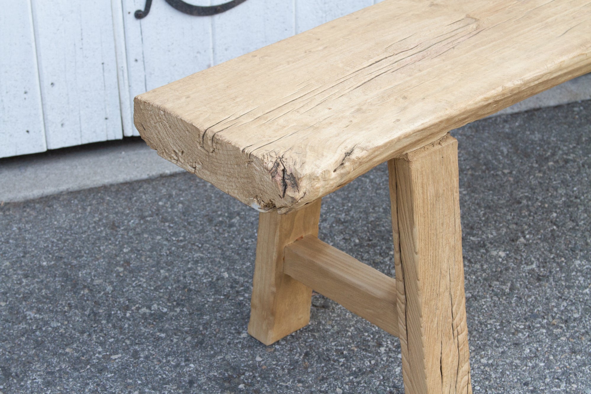 Rustic Bleached Wood Farmhouse Bench (Trade)