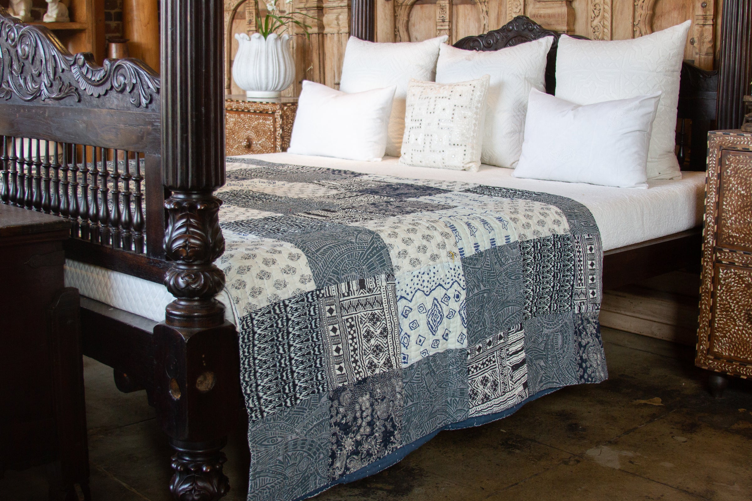 Block Print Cotton Indian Blankets– DE-COR | Globally Inspired