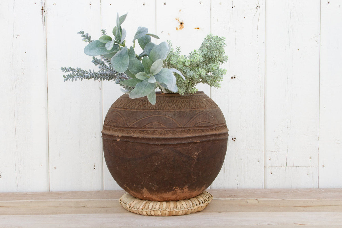 Antique Engraved Clay Water Pot (Trade)– DE-COR | Globally Inspired