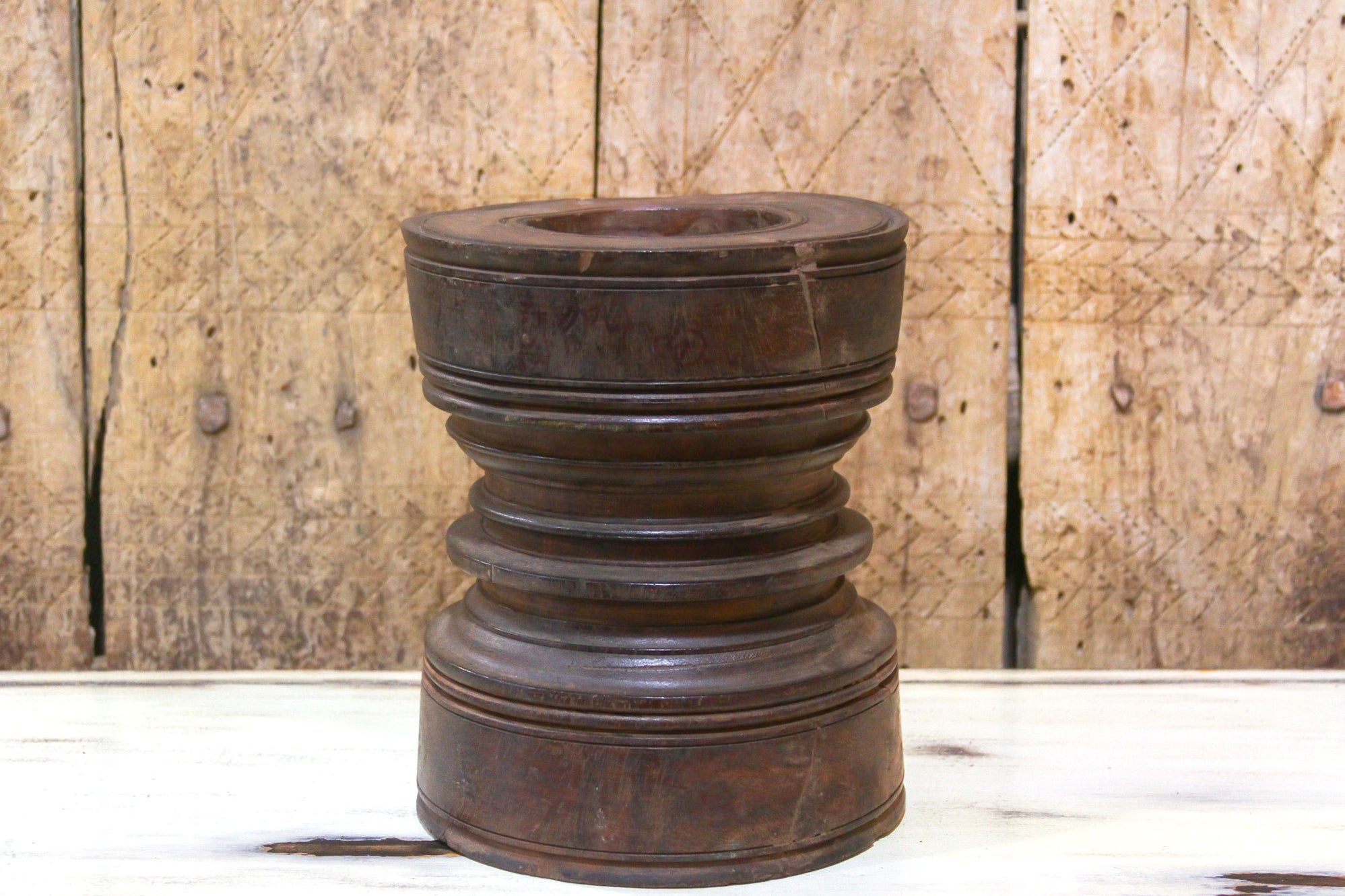Antique Rice Grinder Candle Holder