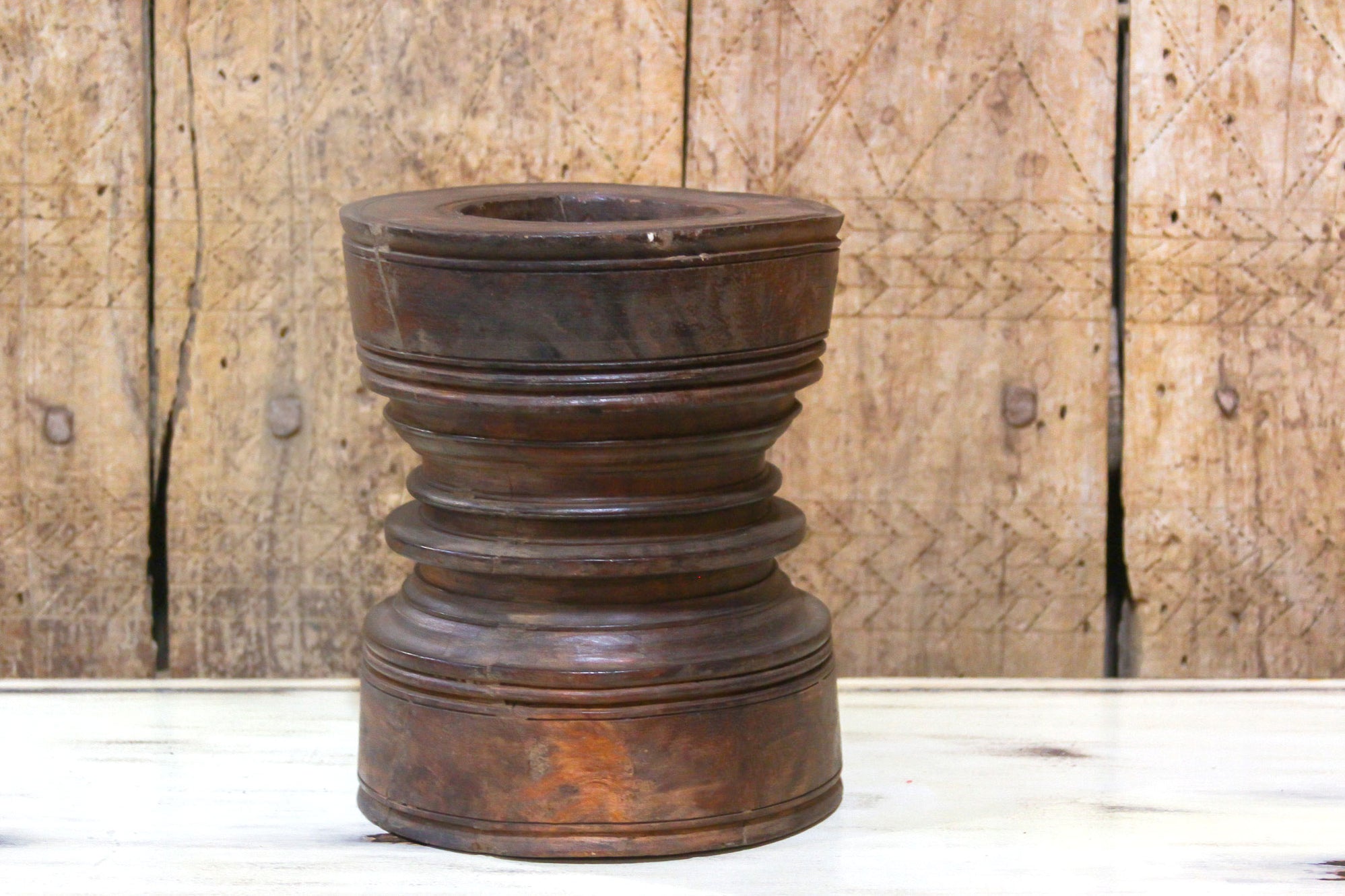Antique Rice Grinder Candle Holder