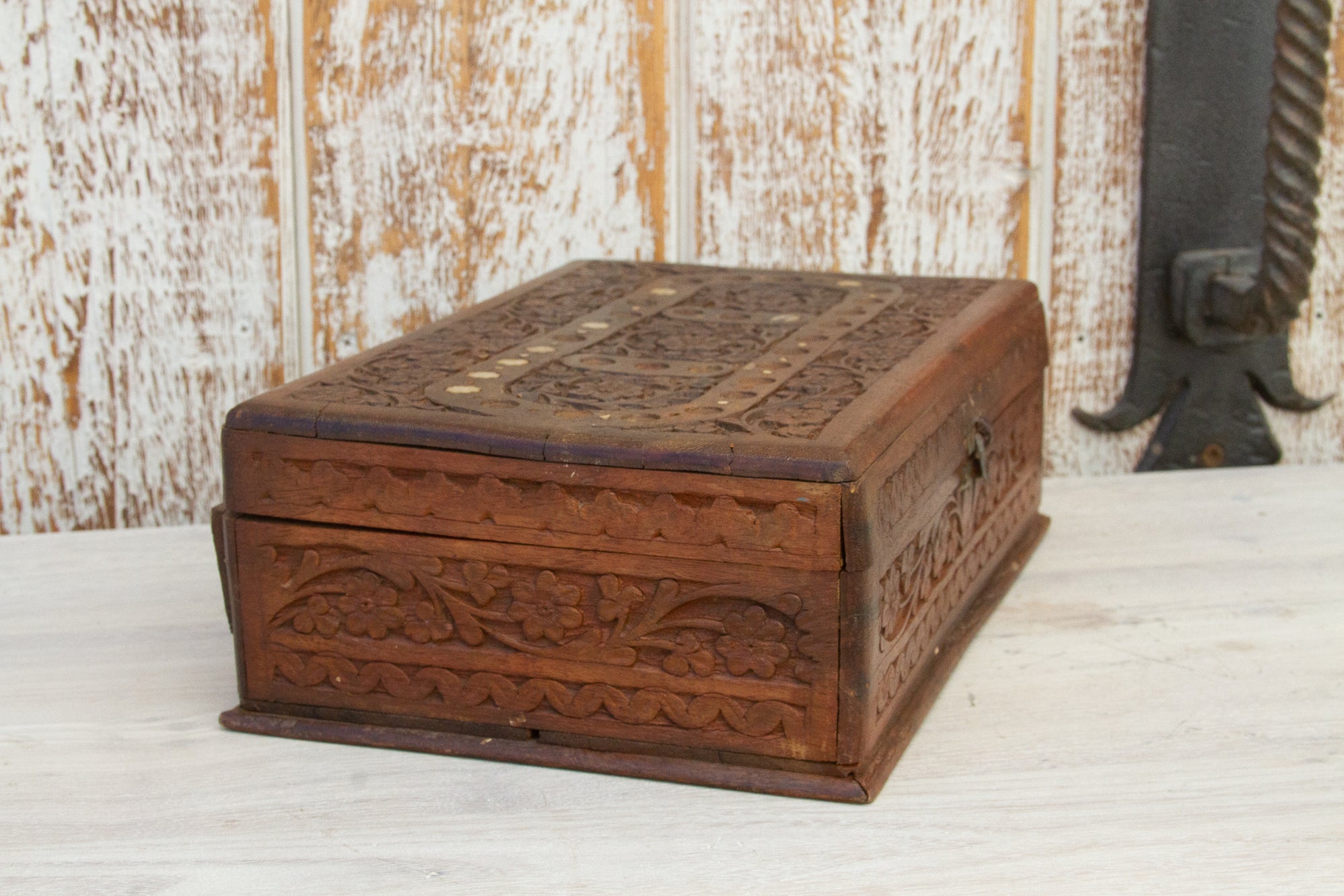 Antique Anglo Indian Carved Jewelry Box– DE-COR | Globally Inspired