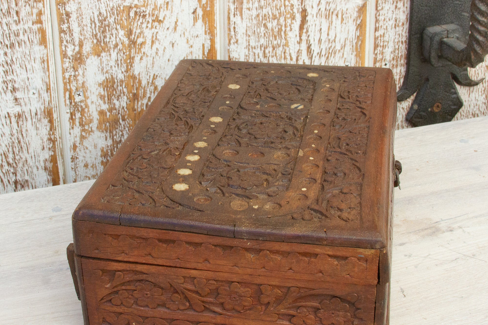 Antique Anglo Indian Carved Jewelry Box– DE-COR | Globally Inspired