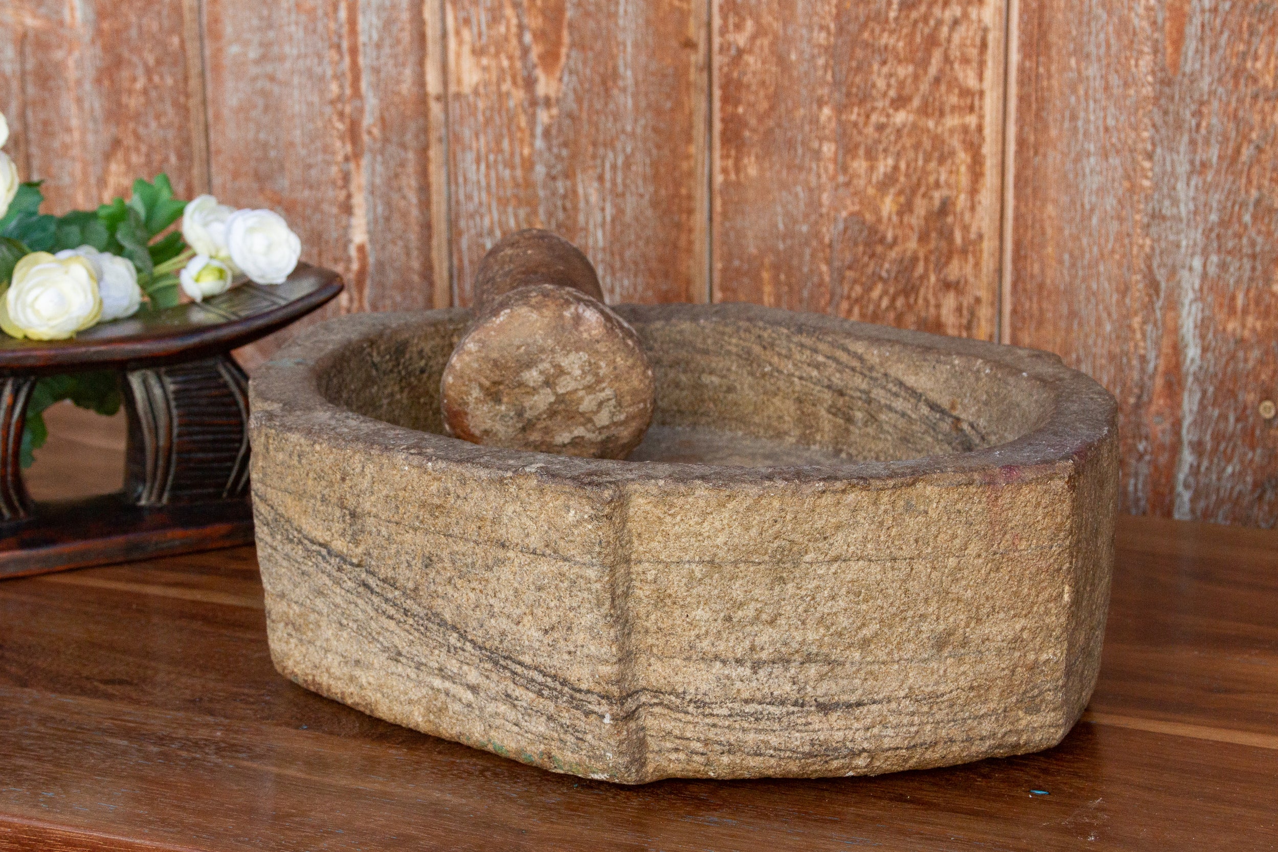 Rustic Raipur Stone Kharal Mortar– DE-COR | Globally Inspired
