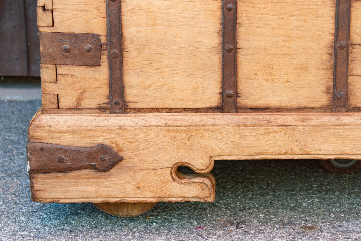 19th Century Oversized Rajasthani Grain Trunk